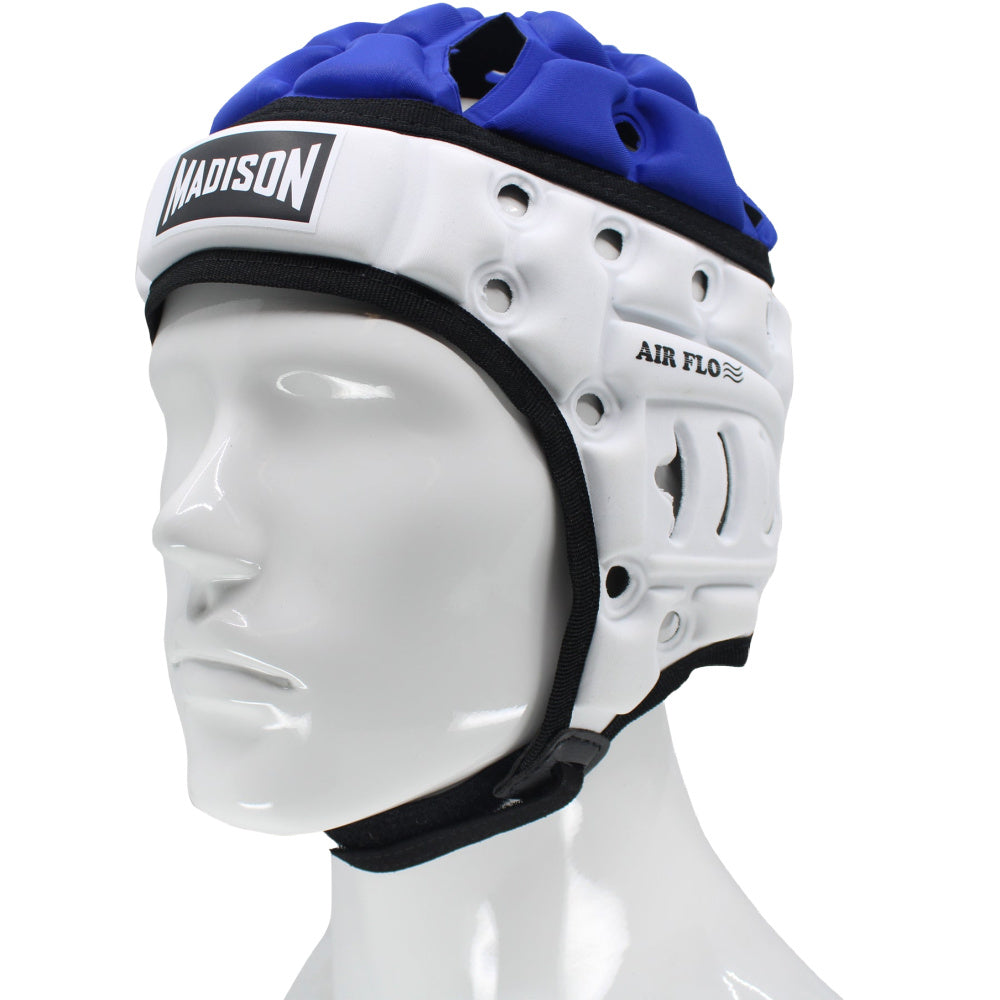 Madison | Air Flo Headguard (White/Blue) – Platinum Sports