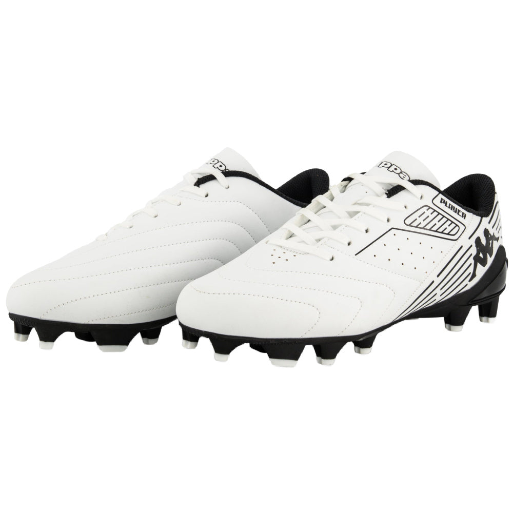 Kappa | Mens Player Base Firm Ground Boots (White/Black) – Platinum Sports