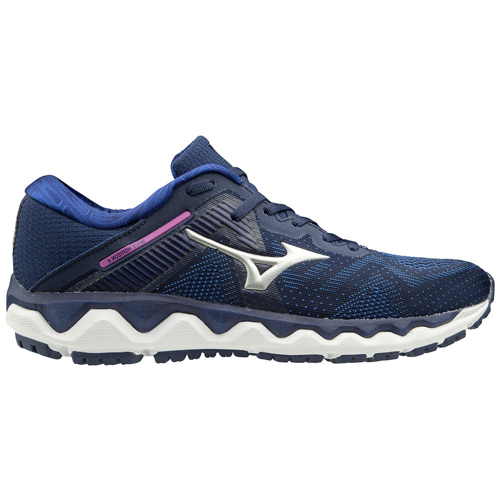 Mizuno | Womens Wave Horizon 4 (Medieval Blue/Silver/Dark Blue ...